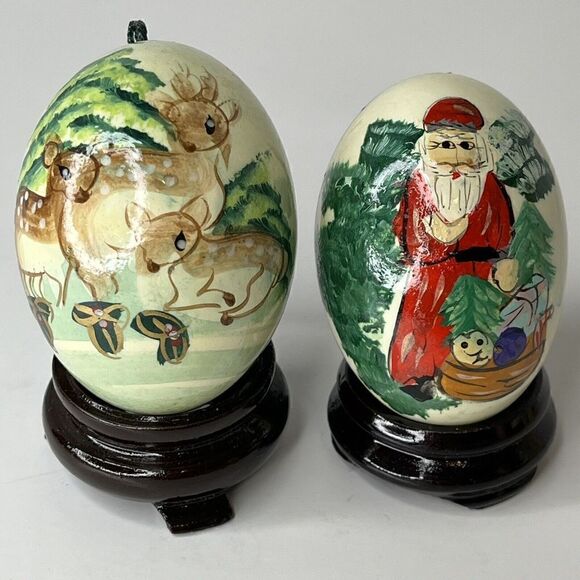 No Brand | Holiday | Vintage Ornaments Hand Paintedegg Shell Set Of 2 ...